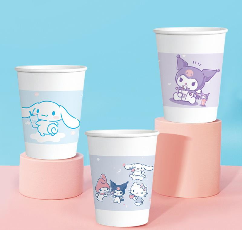 Sanrio Water Cup Hellokitty Disposable Paper Cup Kuromi Kawaii Anime ...