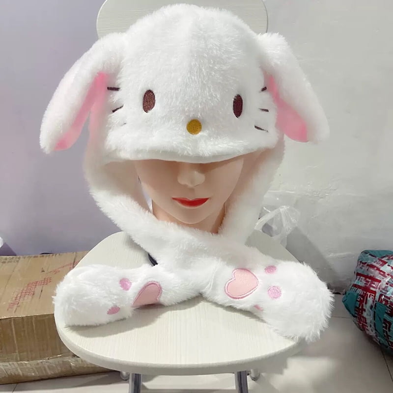 Sanrio Winter Hat Kawaii Cinnamo Roll Hat Ears Move Cartoon My Melody ...