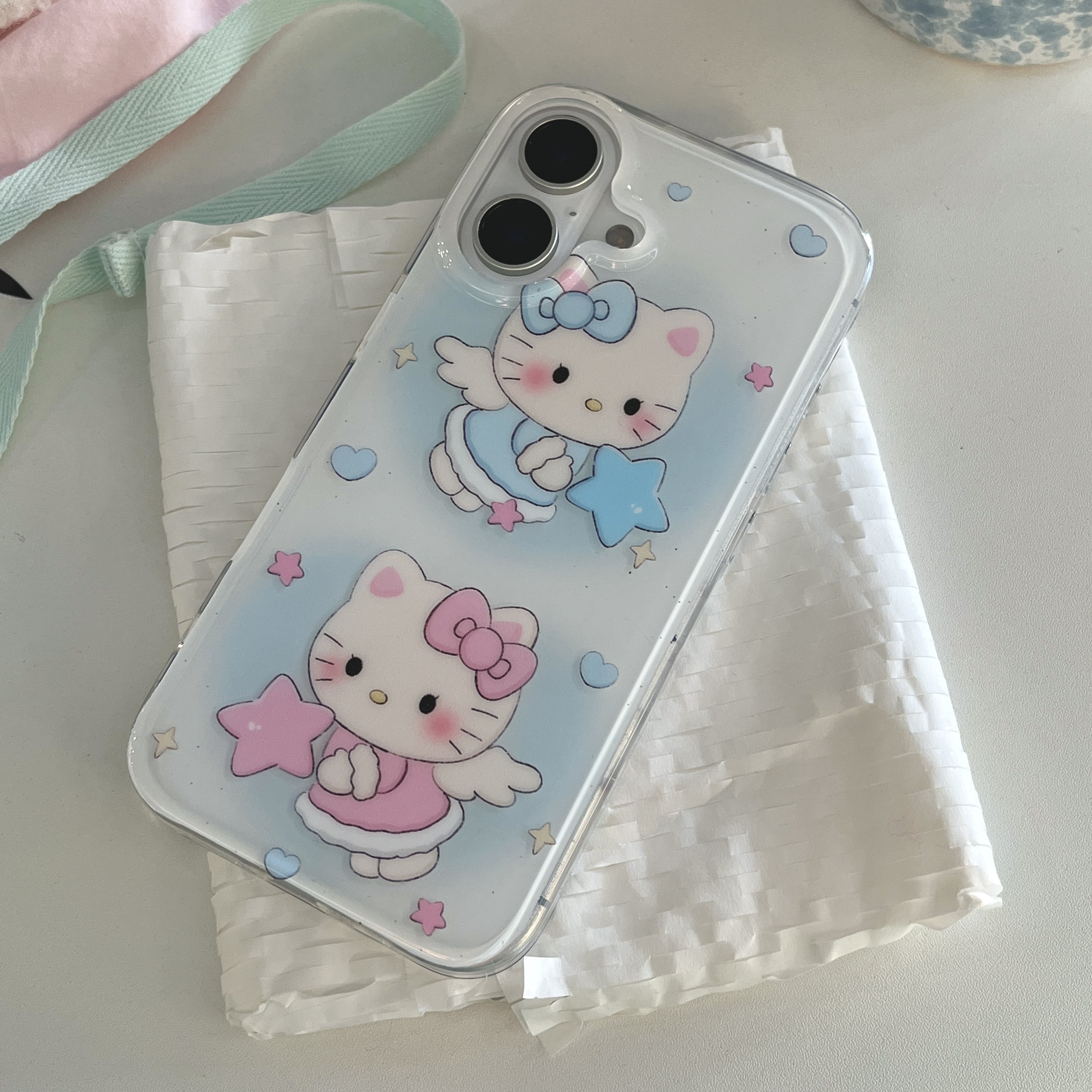 Sanrio Y2K 3D Kawaii Hello Kitty Transparent Phone Case for iPhone 16 ...