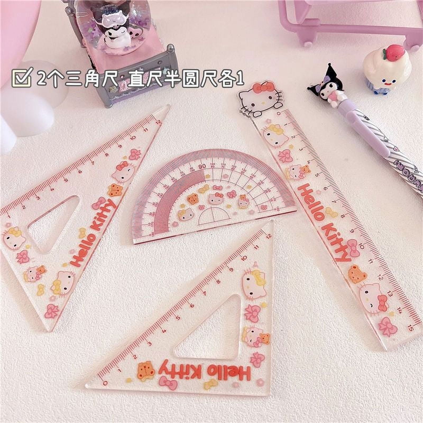 Sanrio cartoon Hello Kitty Cinnamoroll student measuring triangle ...