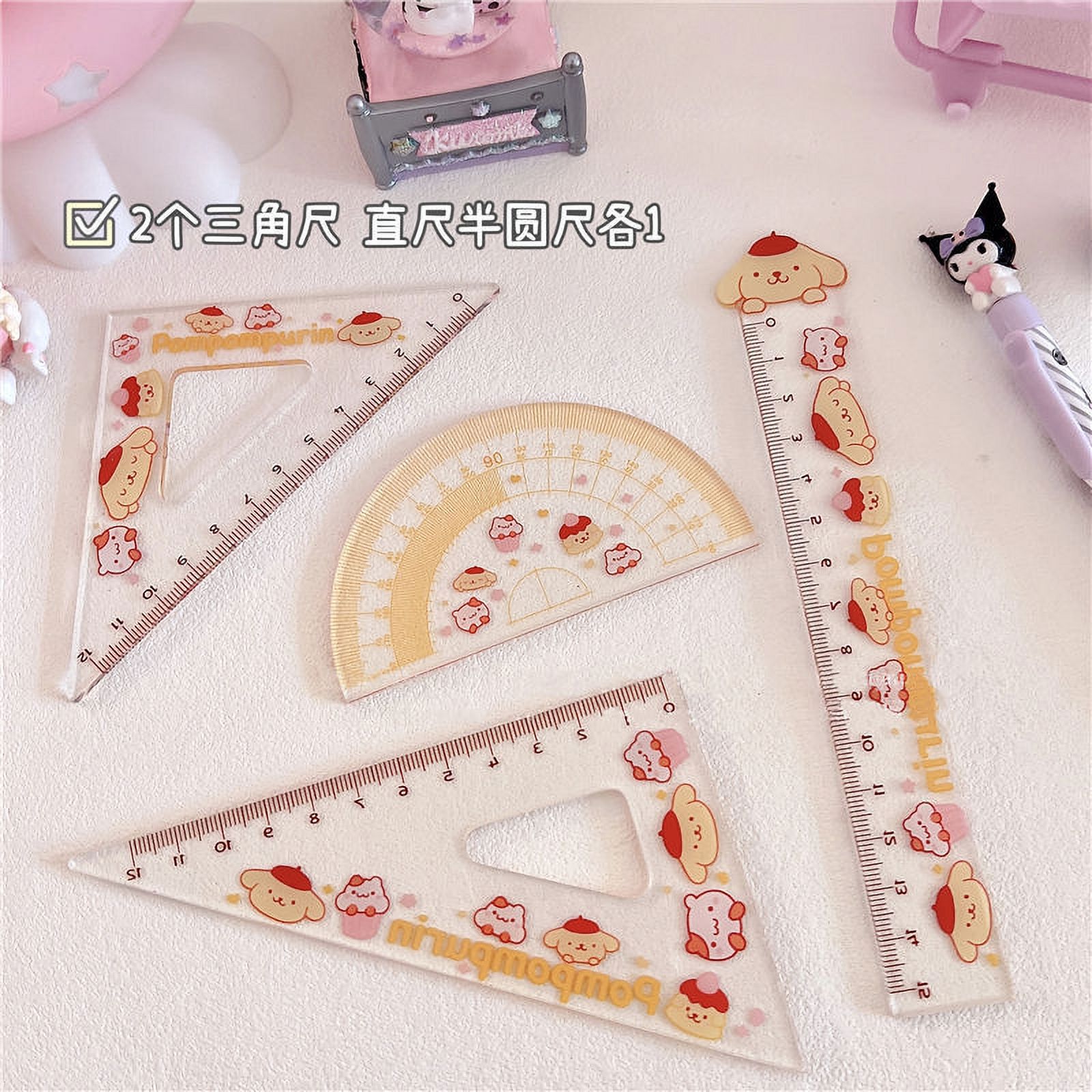 Sanrio cartoon Hello Kitty Cinnamoroll student measuring triangle ...