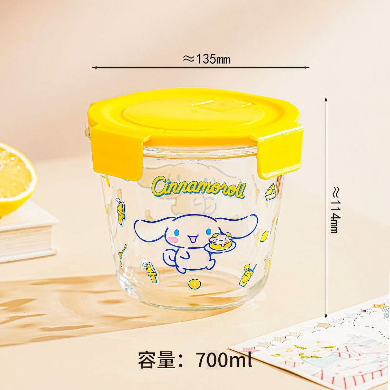 Sanrio cartoon kuromi Hello kitty Cinnamoroll anime glass lunch box ...