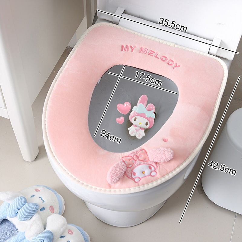 Sanrio cute Cinnamoroll Kuromi My melody Kawaii toilet seat four ...