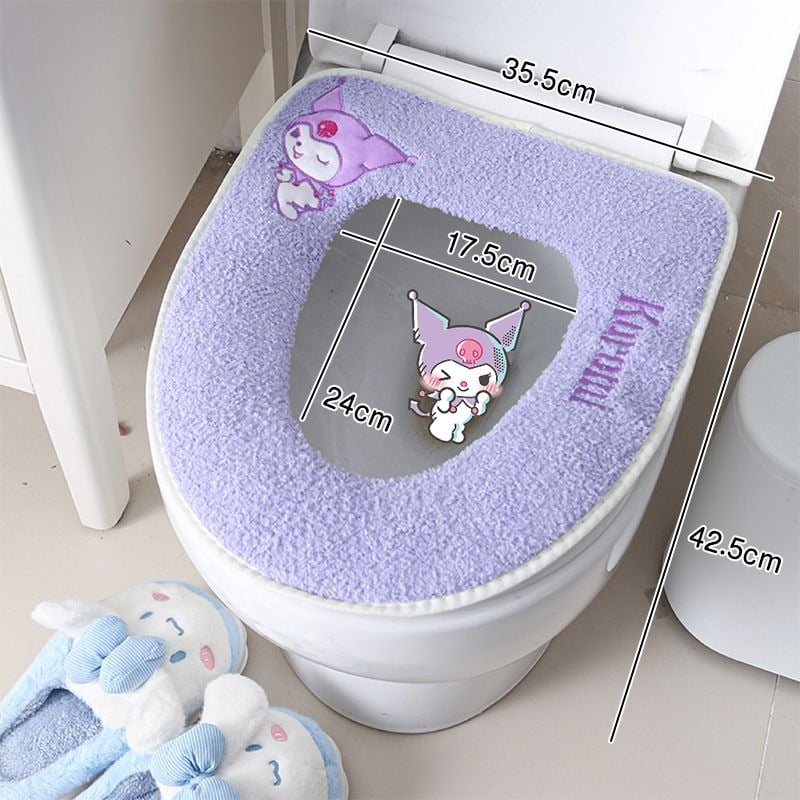 Sanrio cute Cinnamoroll Kuromi My melody Kawaii toilet seat four ...