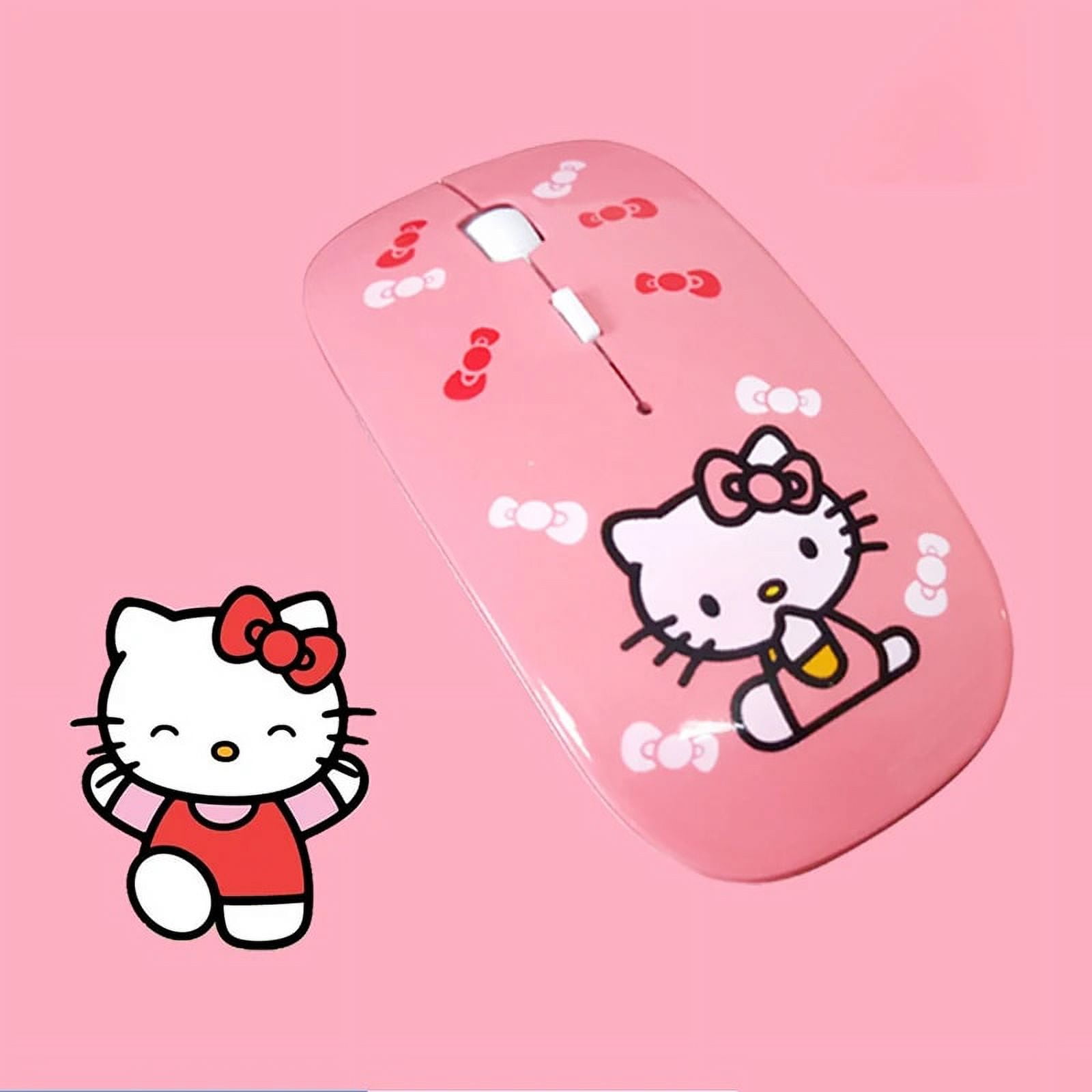 Sanrio kawaii Hello Kitty cartoon mouse thin mini wireless mouse anime ...