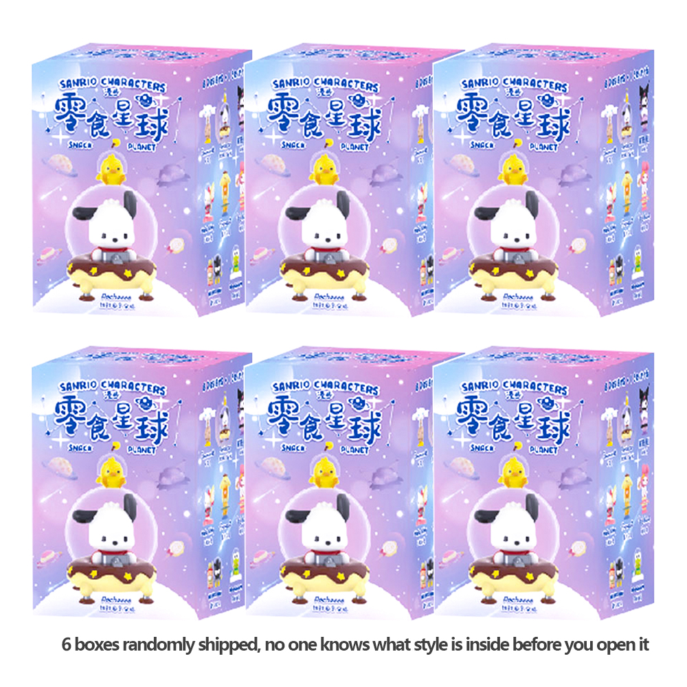 Sanrio-modelo de personaje Hello Kitty Kuromi Snack Planet Series, caja ciega Kawaii Cinnamonoll ...