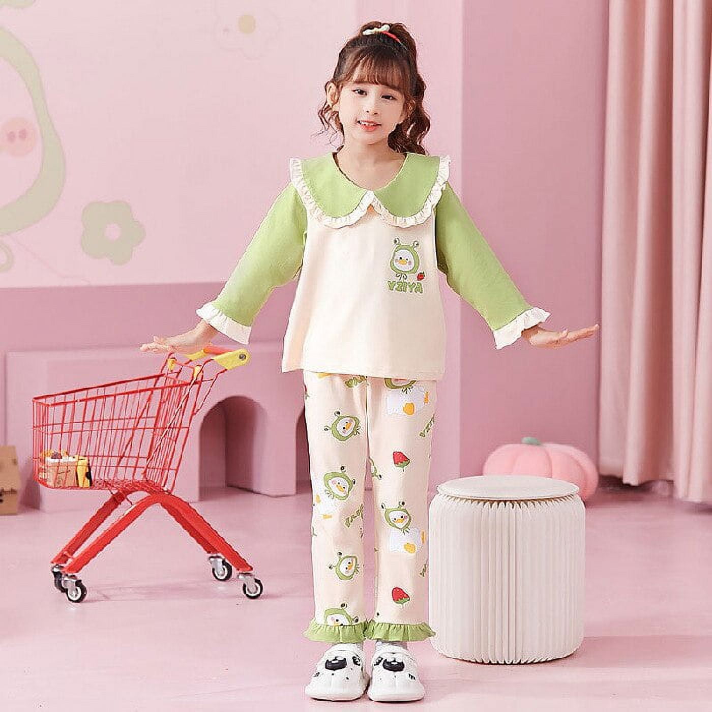 Sanrioed Girls' Sweet Princess Collar Pajama Set Cartoon Cinnamoroll ...