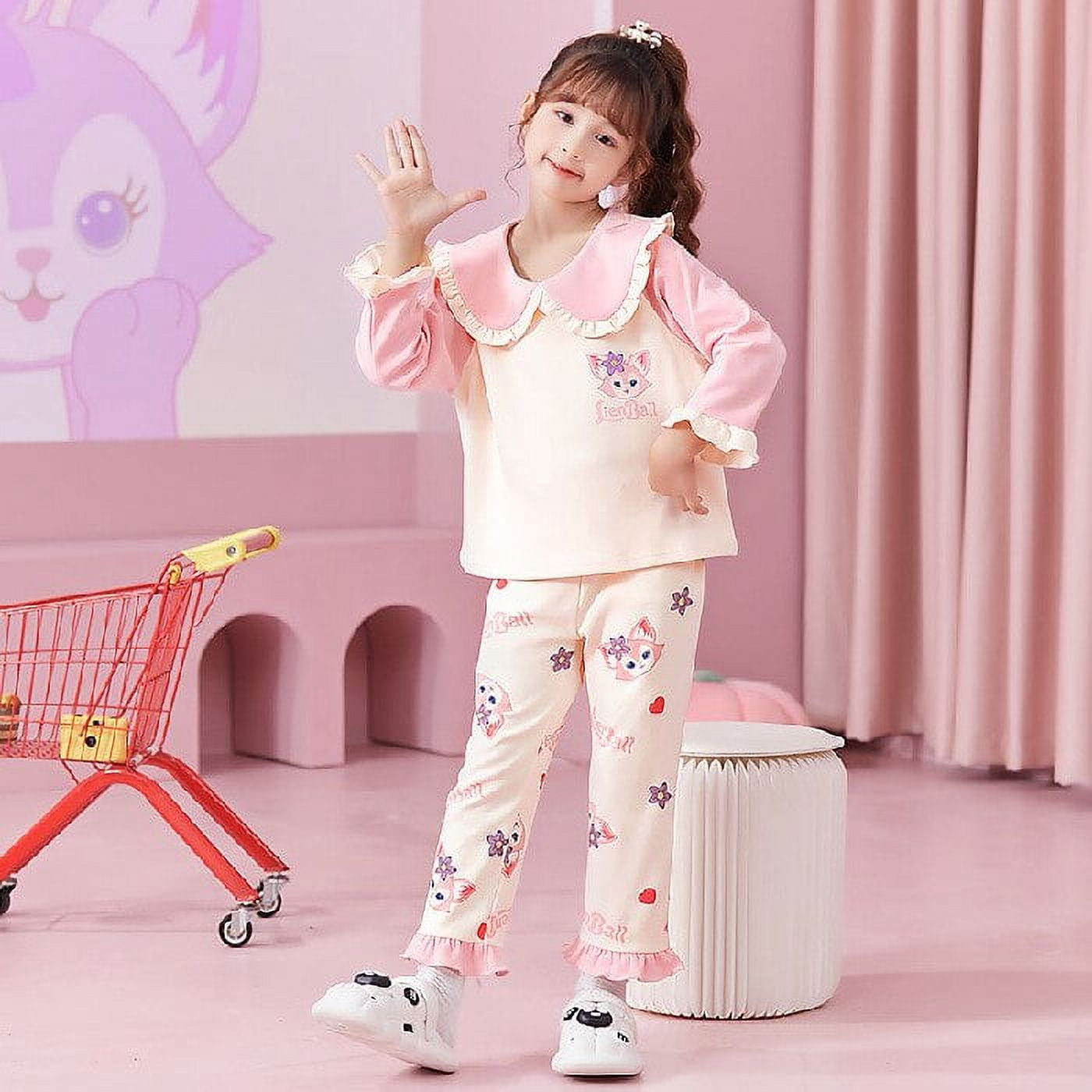 Sanrioed Girls' Sweet Princess Collar Pajama Set Cartoon Cinnamoroll ...