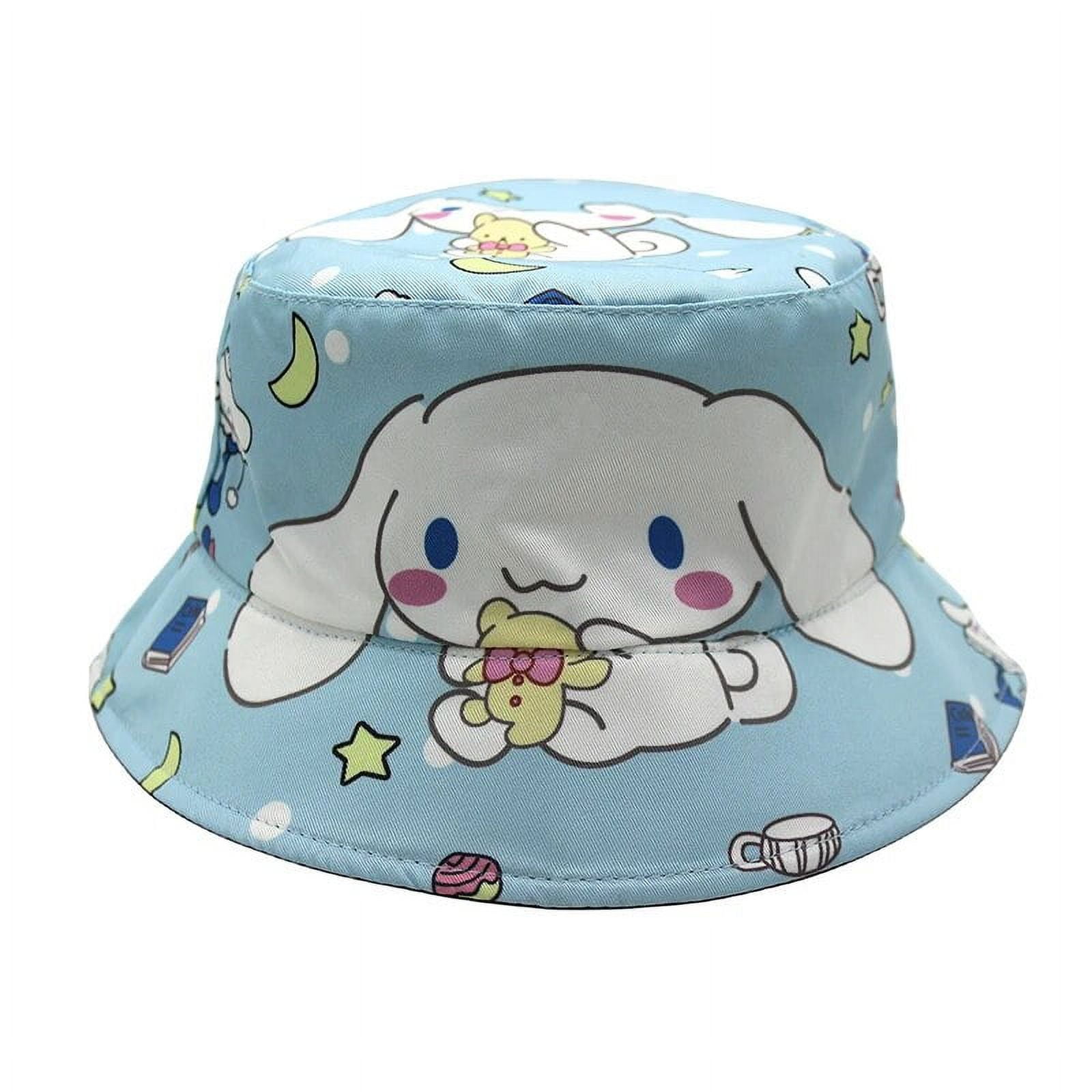 Sanrioed Kuromi Panama Hat for Kids Cartoon Fisherman Cap Anime Cute ...