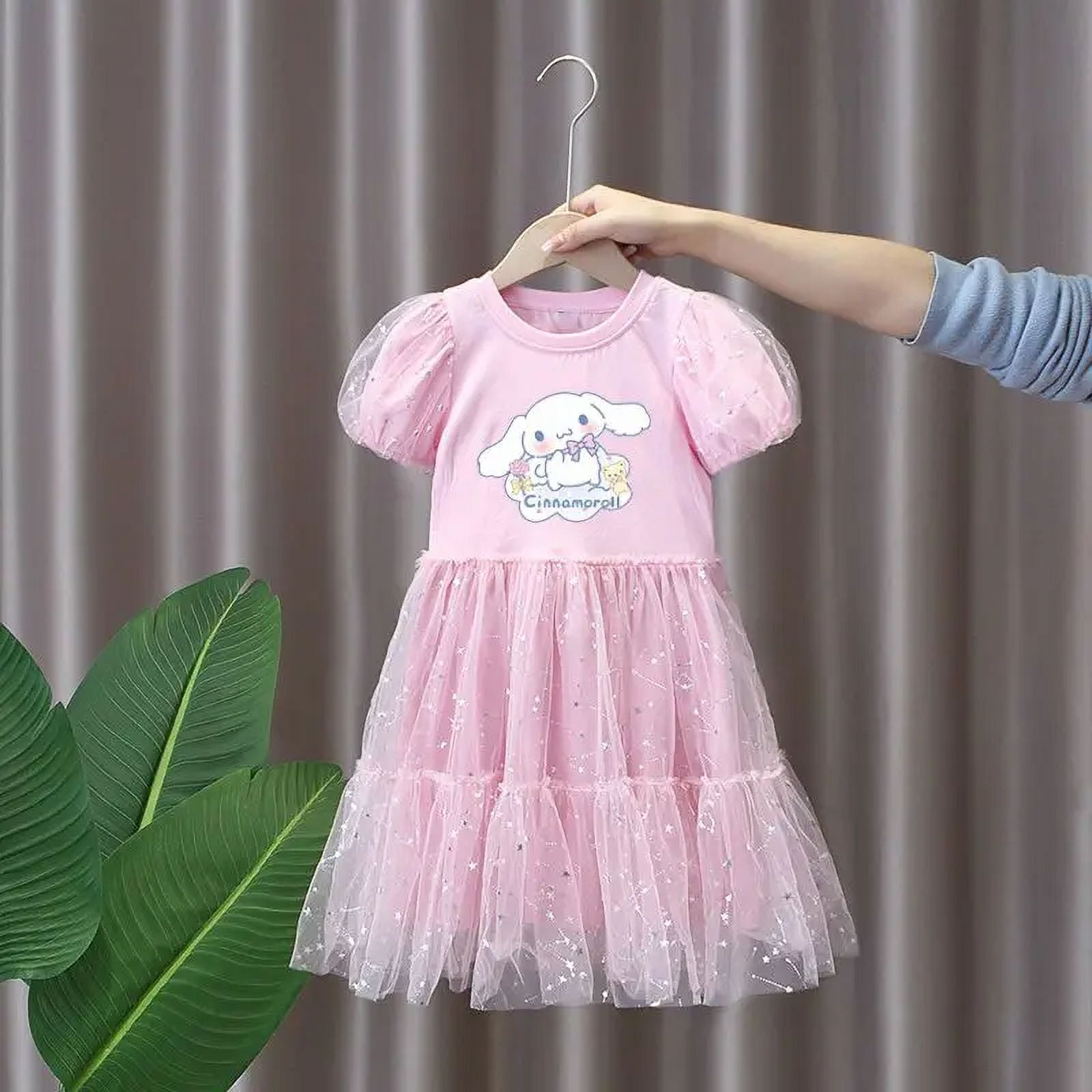 Sanrios Anime Cinnamoroll Clothing Summer Short Sleeve Dresses Cartoon ...