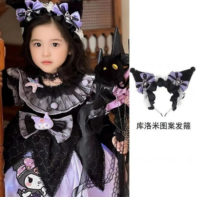 Sanrios Anime Kuromi COS Clothing Halloween Lolita Princess Style Skirt ...