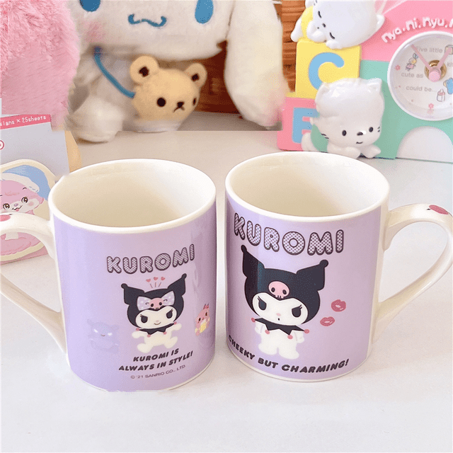 Sanrios Cartoon Anime Hello Kittys Coffee Cup Kuromi Glass Ceramic Milk Cup Anime Melody