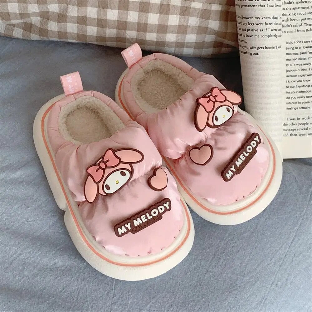 Sanrios Children Cinnamoroll Winter Slippers Cotton Mop Anime Figure ...