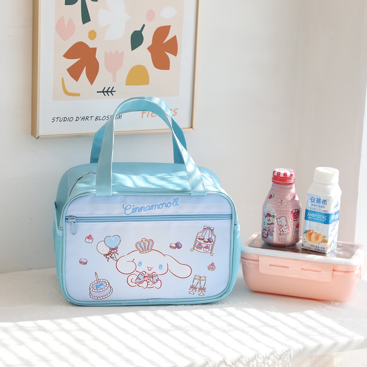 Sanrios Cinnamoroll Kuromi Mymelody Cartoon Lunch Box Bag kawaii Anime ...