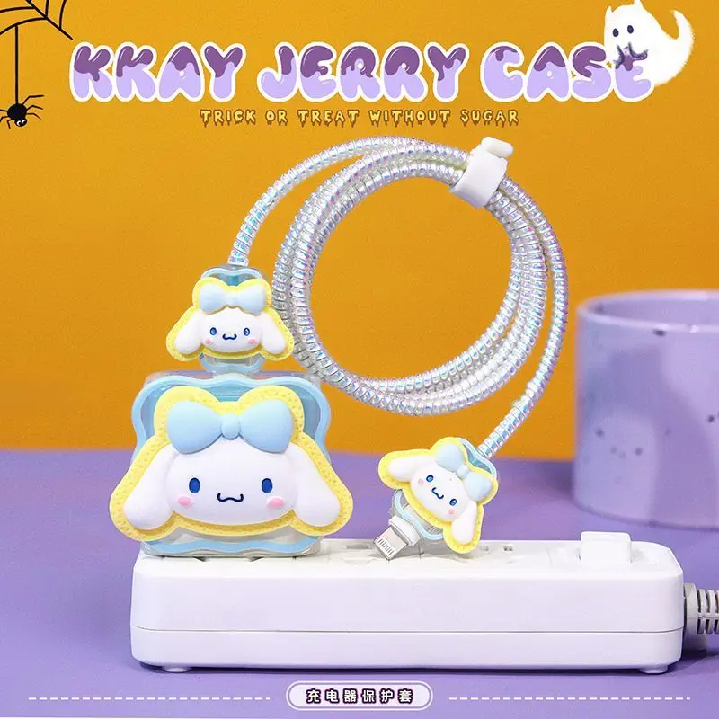 Sanrios Data Cable Protection Cover Kawaii Kuromi Hellokitty Cute Anime ...