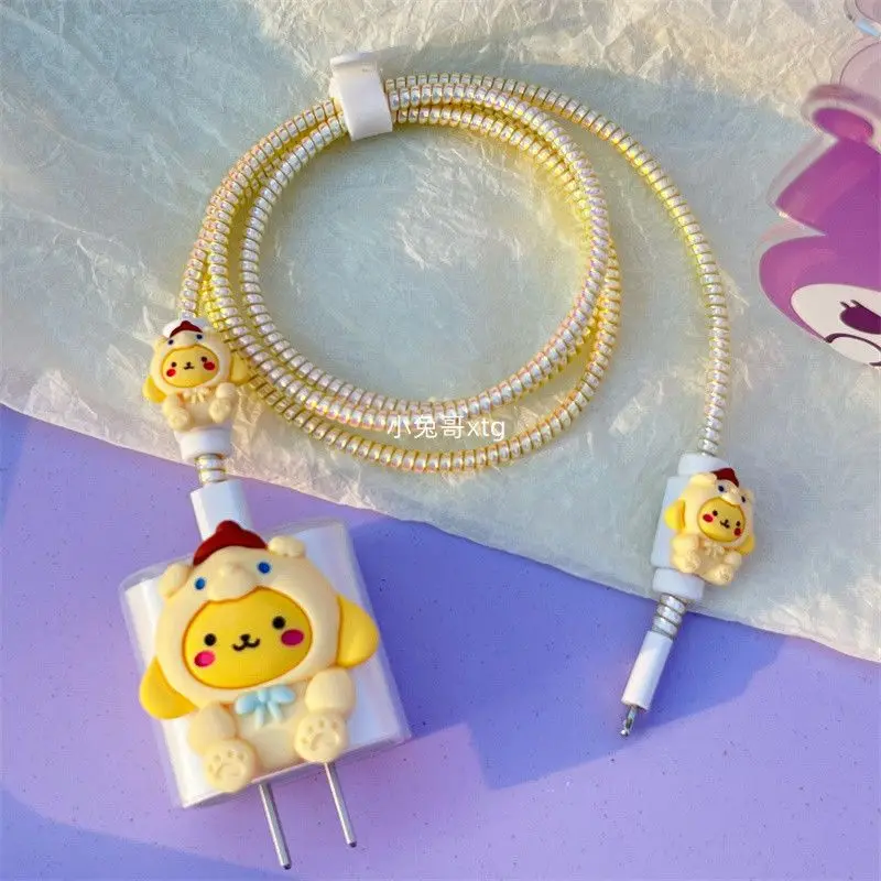 Sanrios Data Cable Protection Cover Kawaii Kuromi Hellokitty Cute Anime ...