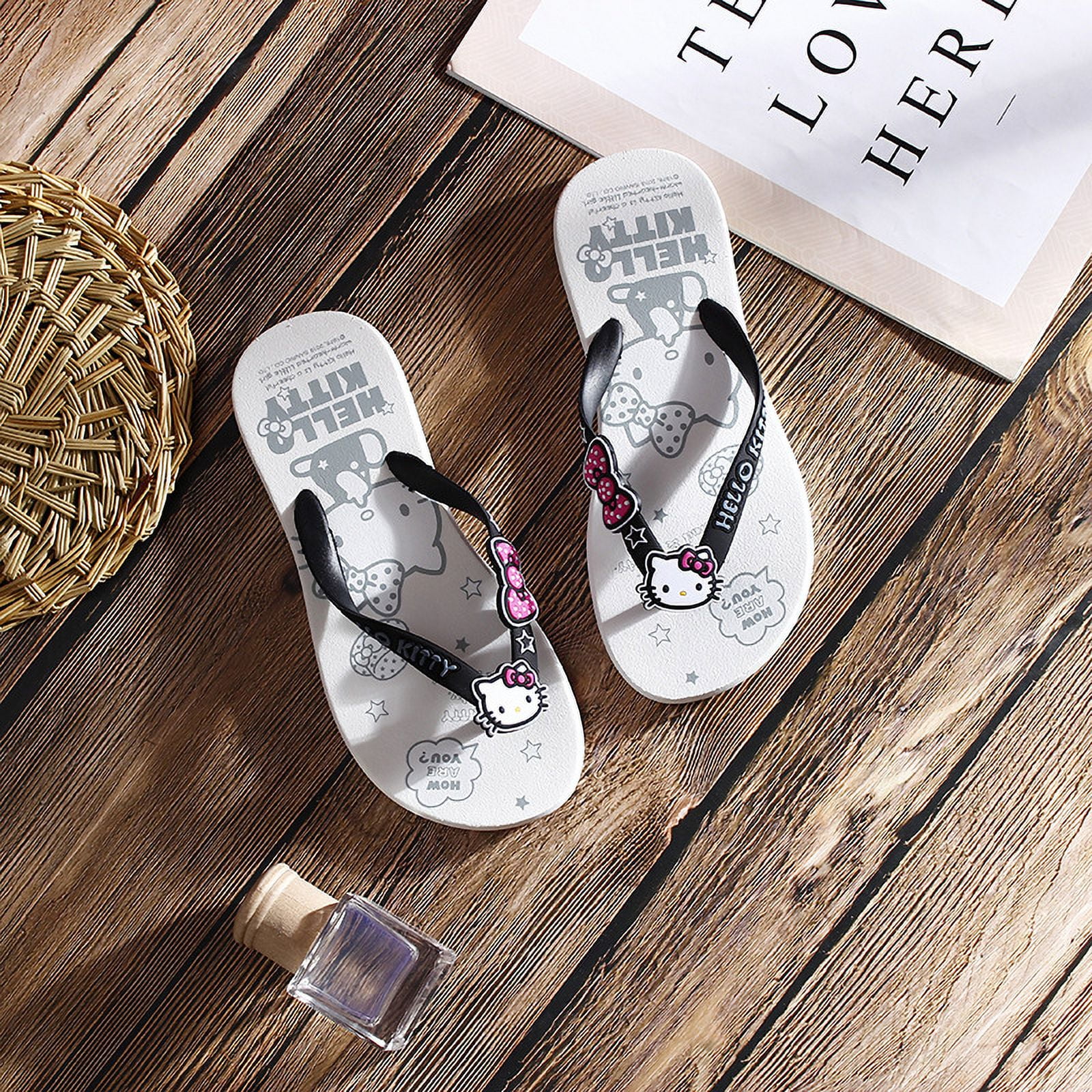 Sanrios Flip Flops Hello Kittys Summer Anime Seaside Beach Wear Outside ...