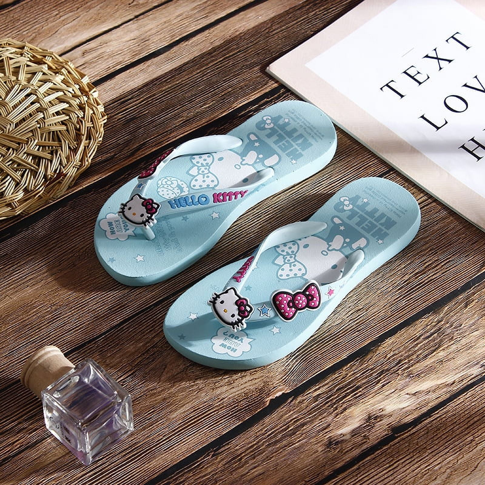 Sanrios Flip Flops Hello Kittys Summer Anime Seaside Beach Wear Outside ...