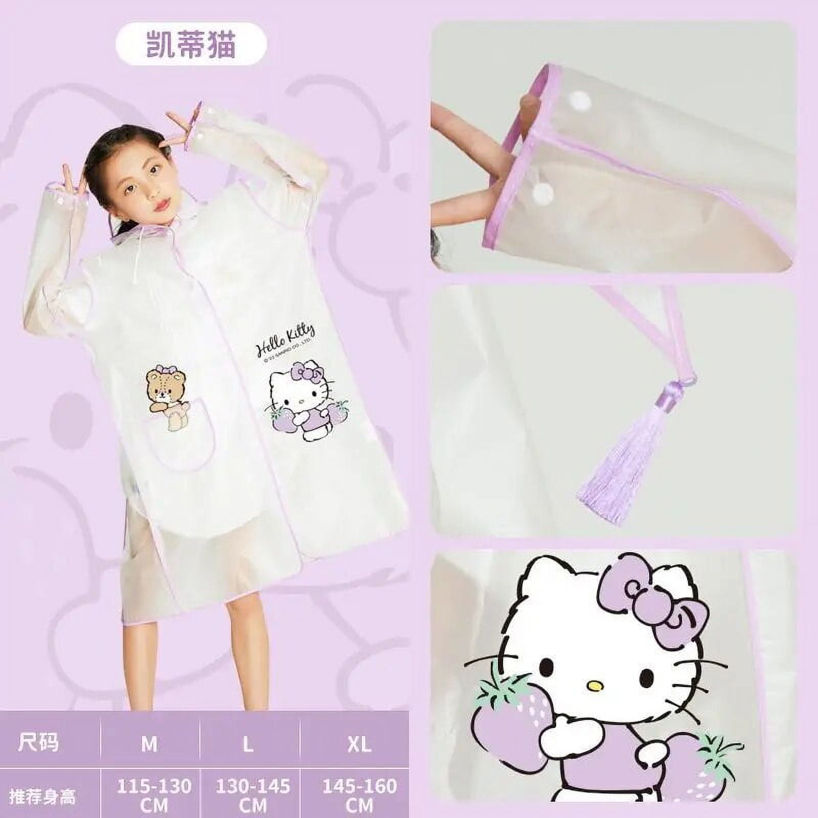 Sanrios Hello Kitty Children's Raincoat Cute Cartoon Boys Girls Full Body Waterproof Primary ...