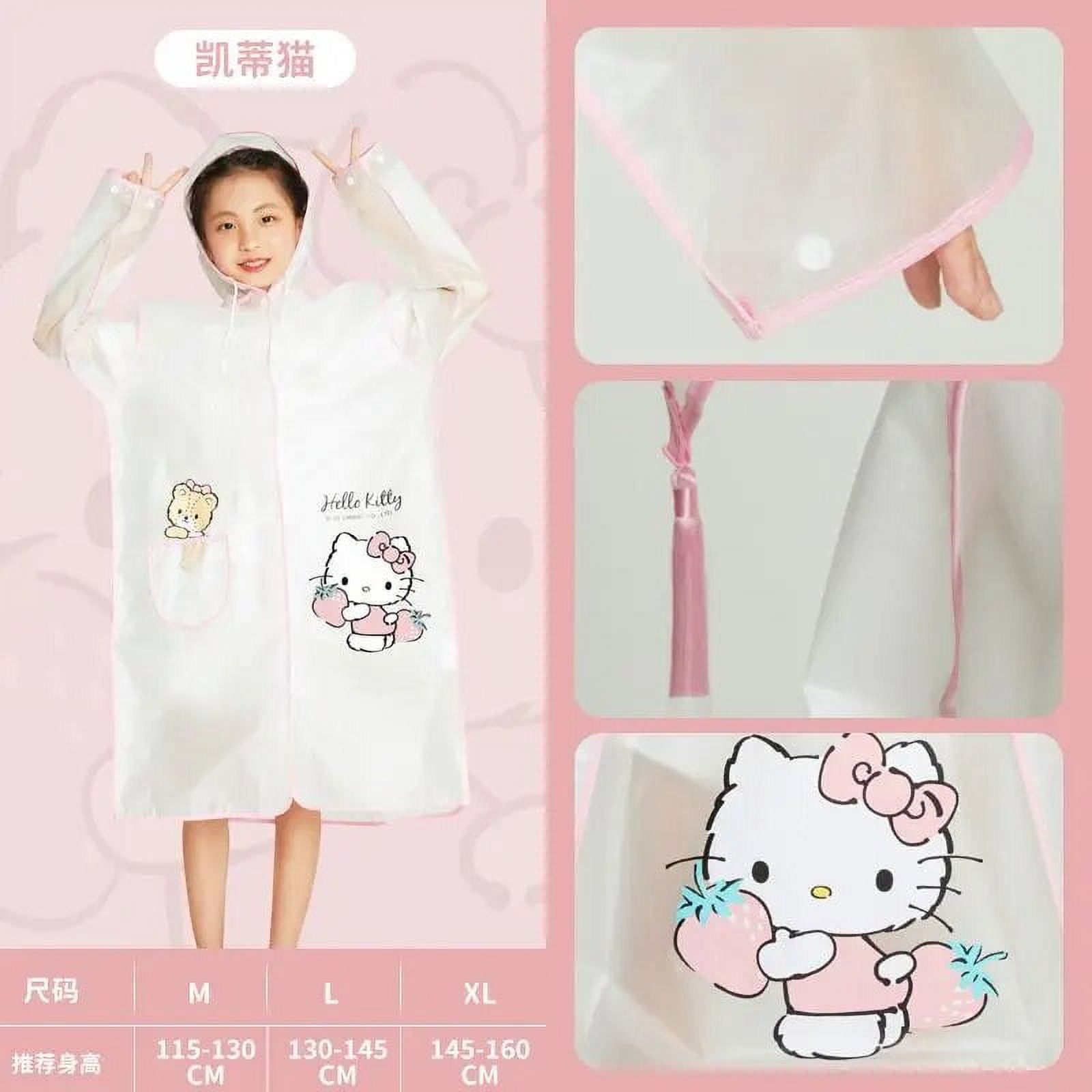 Sanrios Hello Kitty Children's Raincoat Cute Cartoon Boys Girls Full Body Waterproof Primary ...