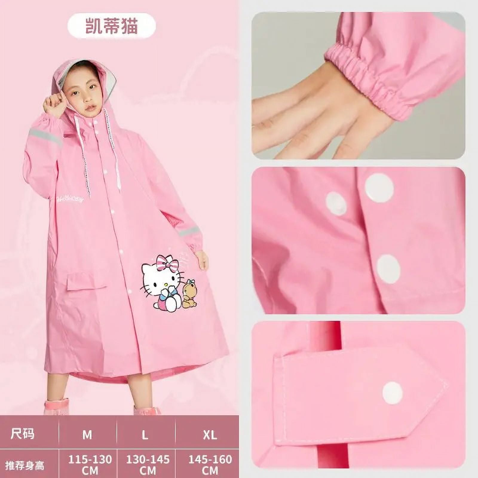 Sanrios Hello Kitty Children's Raincoat Cute Cartoon Boys Girls Full ...