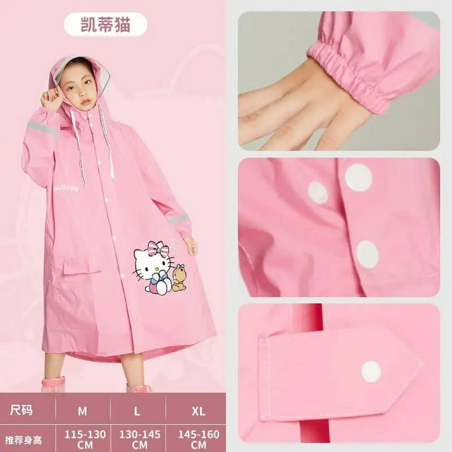 Sanrios Hello Kitty Children's Raincoat Cute Cartoon Boys Girls Full ...