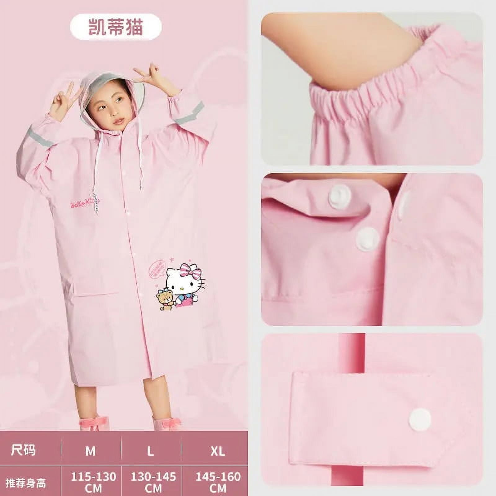 Sanrios Hello Kitty Children's Raincoat Cute Cartoon Boys Girls Full ...