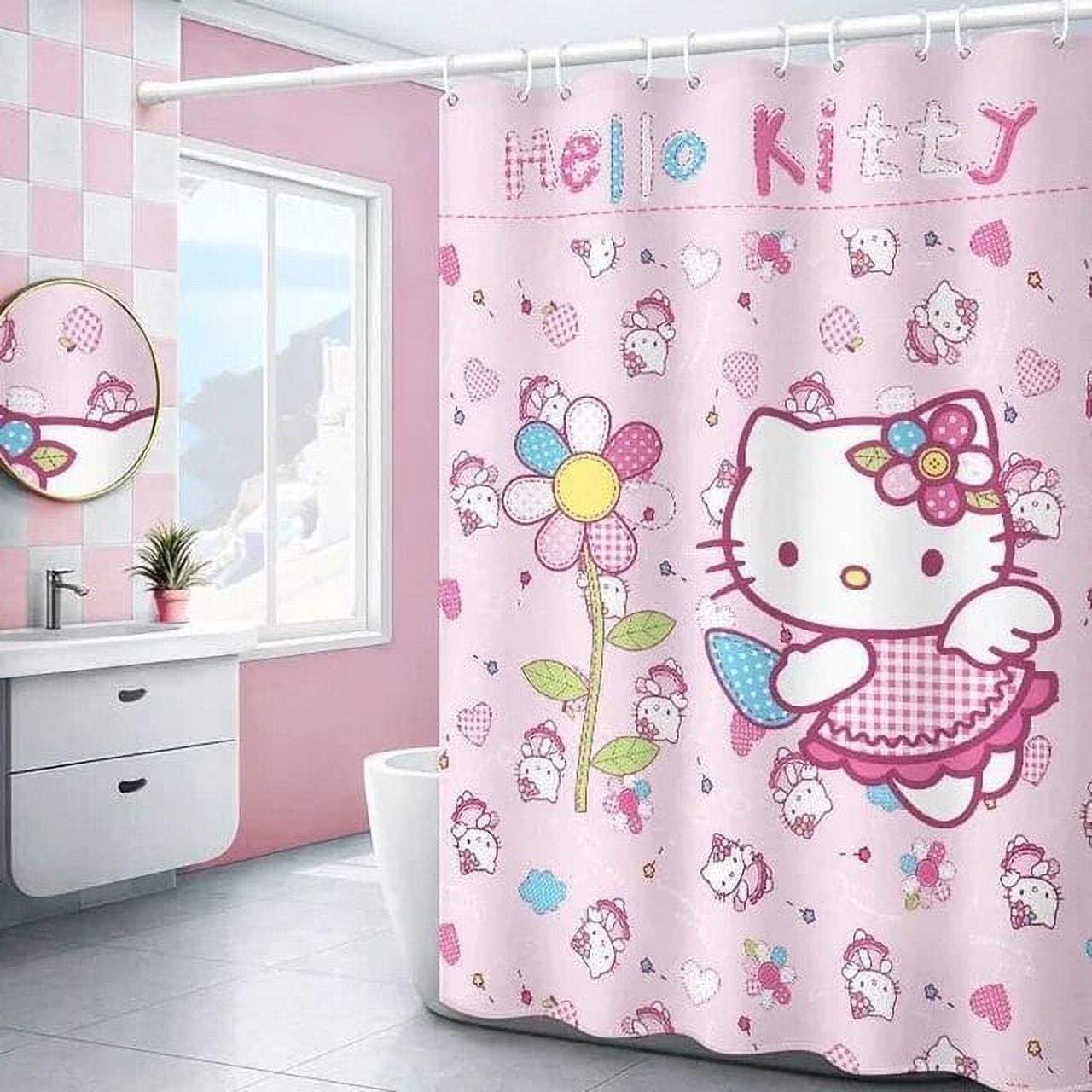Sanrios Hello Kitty Kawaii Cartoon Shower Curtains Waterproof Mildew