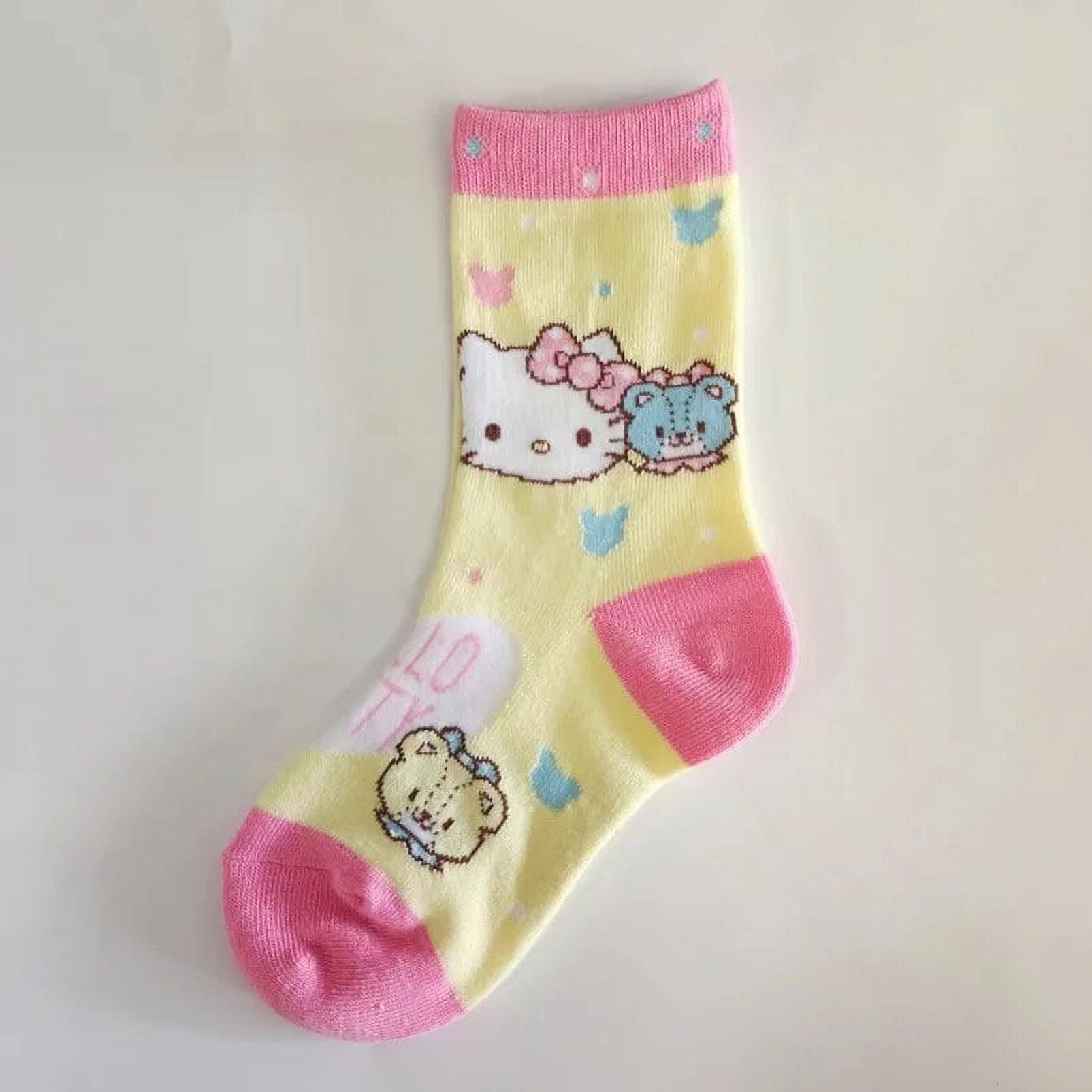 Sanrios Hello Kitty Kuromi My Melody Cotton Women Socks Cute Cartoon ...