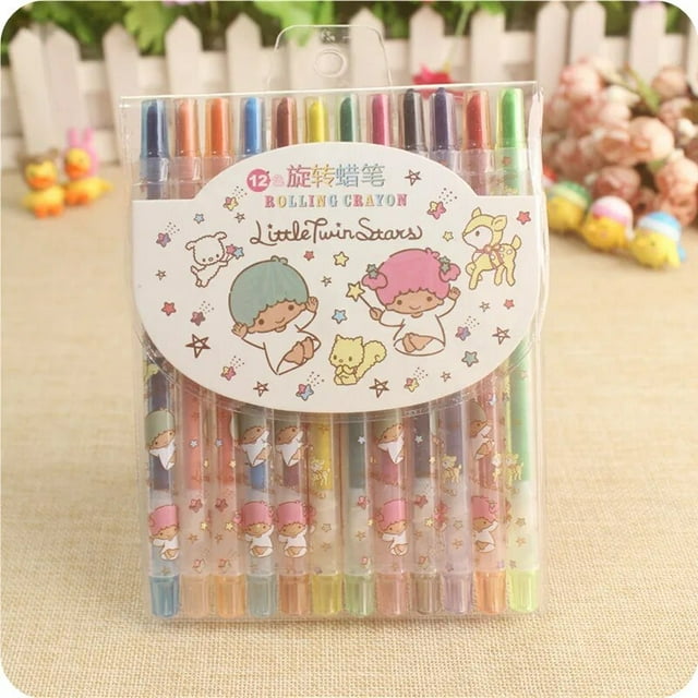 Sanrios Hello Kittys 12 Colors Twist Up Crayon Set Anime Melody ...