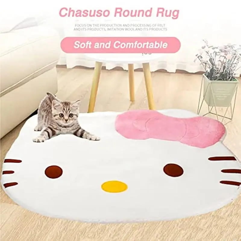 guiguishangdian Hello Kitty Kawaii Bedroom Rug, Soft Plush Throw with ...