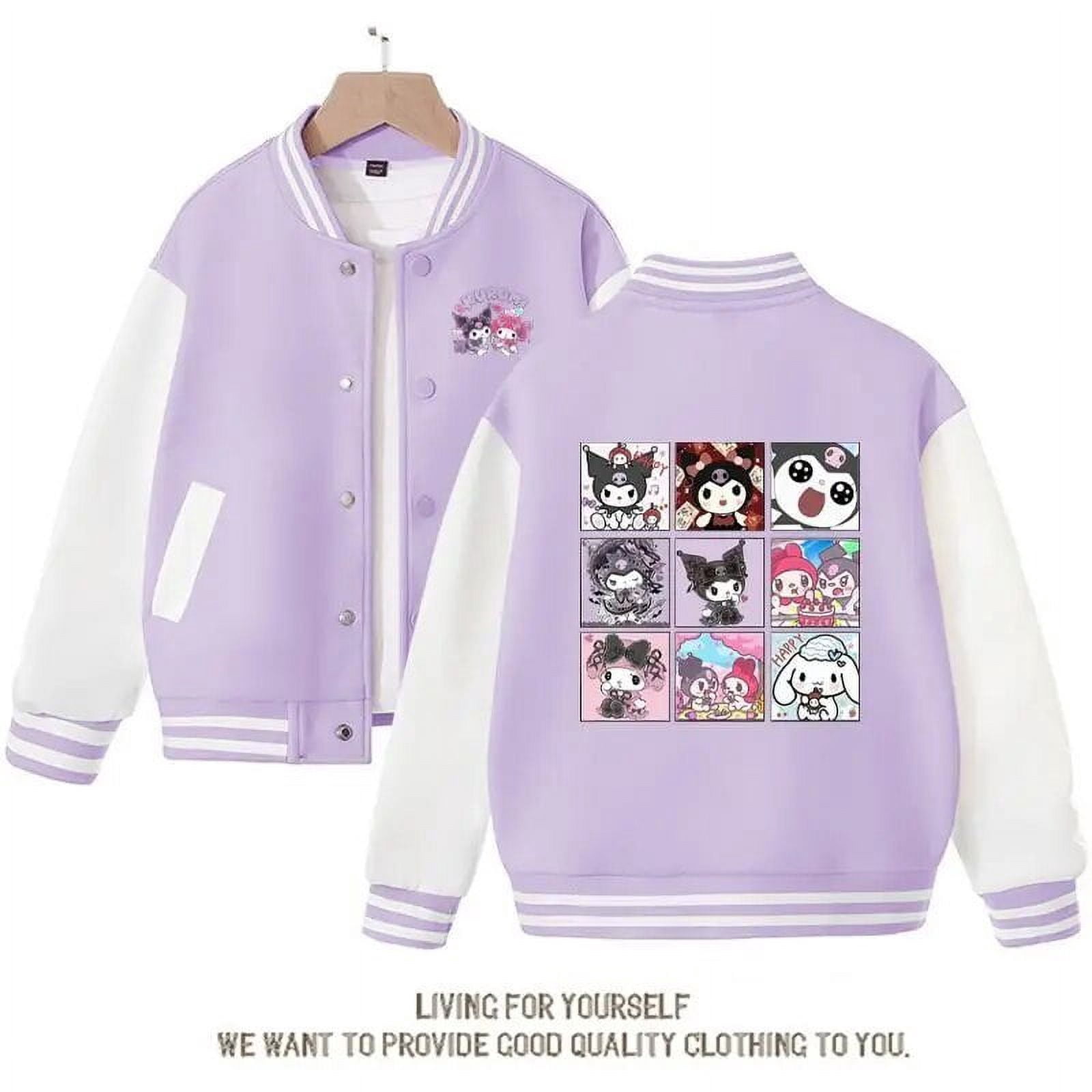 Sanrios Kawaii Anime Kuromi Embroidered Jacket Coat Cute Cartoon ...