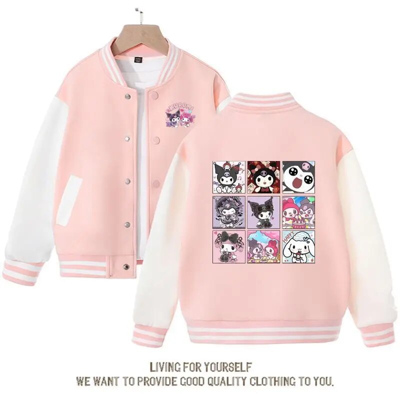 Sanrios Kawaii Anime Kuromi Embroidered Jacket Coat Cute Cartoon ...