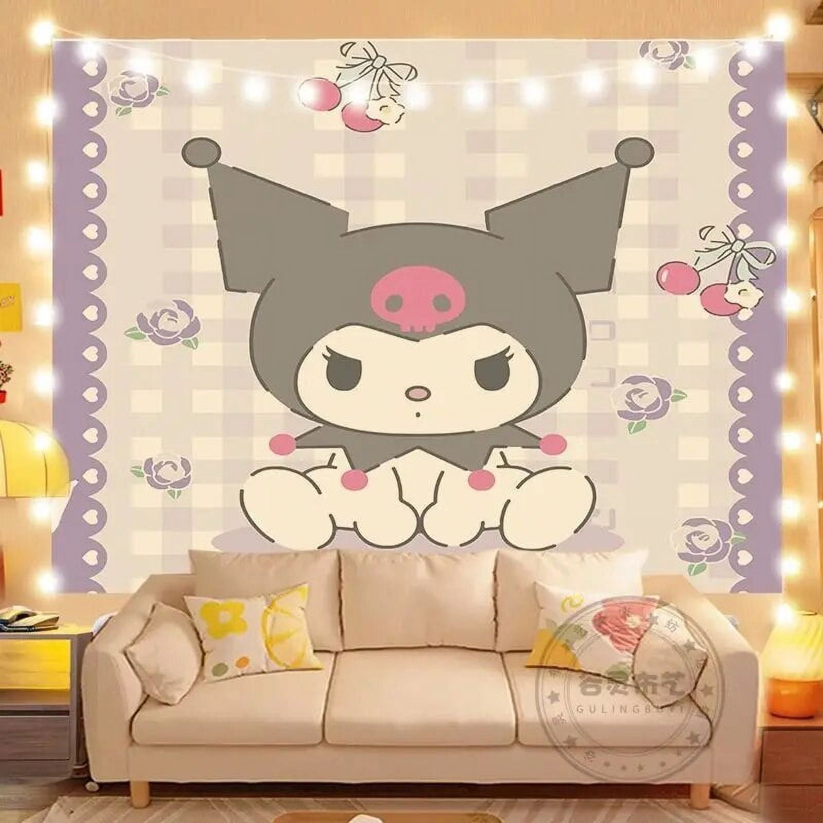 Sanrios Kuromi Cinnamoroll Kittys Hanging Cloth Anime Kawaii Wall ...