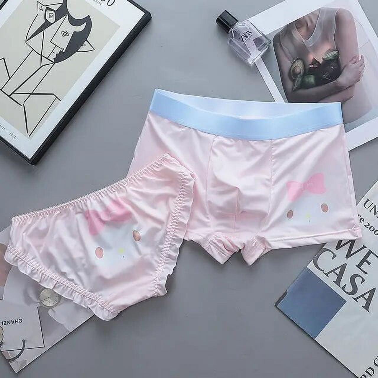 Sanrios Kuromi Couple Underwear Set Anime Cinnamoroll Men Boxer Shorts ...