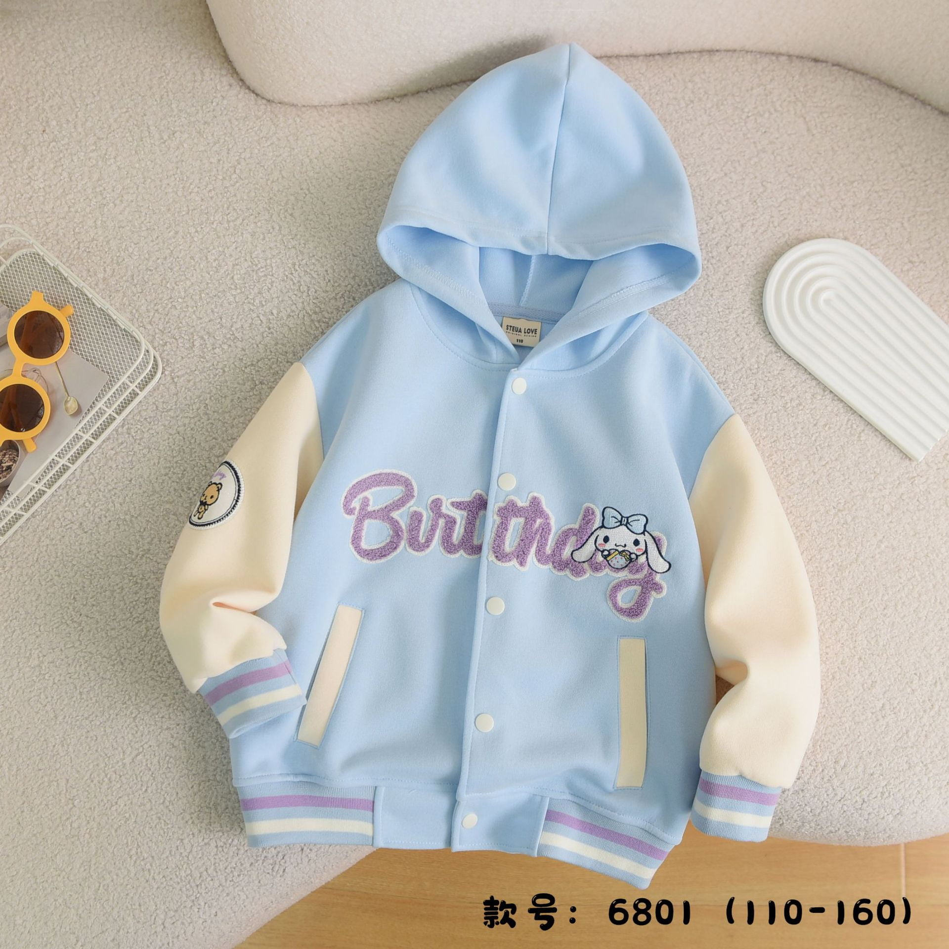 Sanrios Kuromi Kids Cotton Baseball Uniform Cinnamoroll My Melody Anime ...
