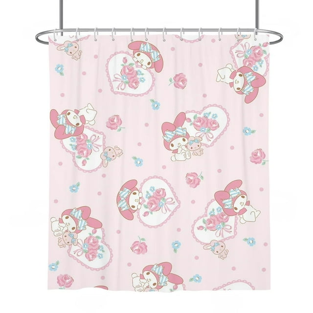 Sanrios Mymelody Cinnamoroll Kuromi Kawaii Anime Cartoon Shower Curtain
