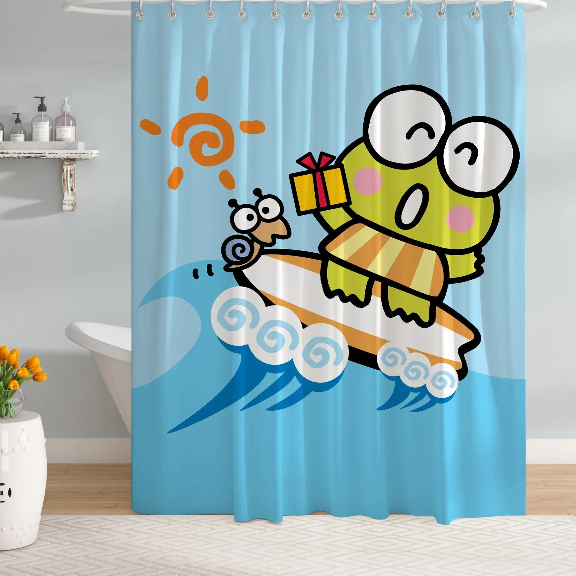 Sanrios Mymelody Cinnamoroll Kuromi Kawaii Cartoon Shower Curtains