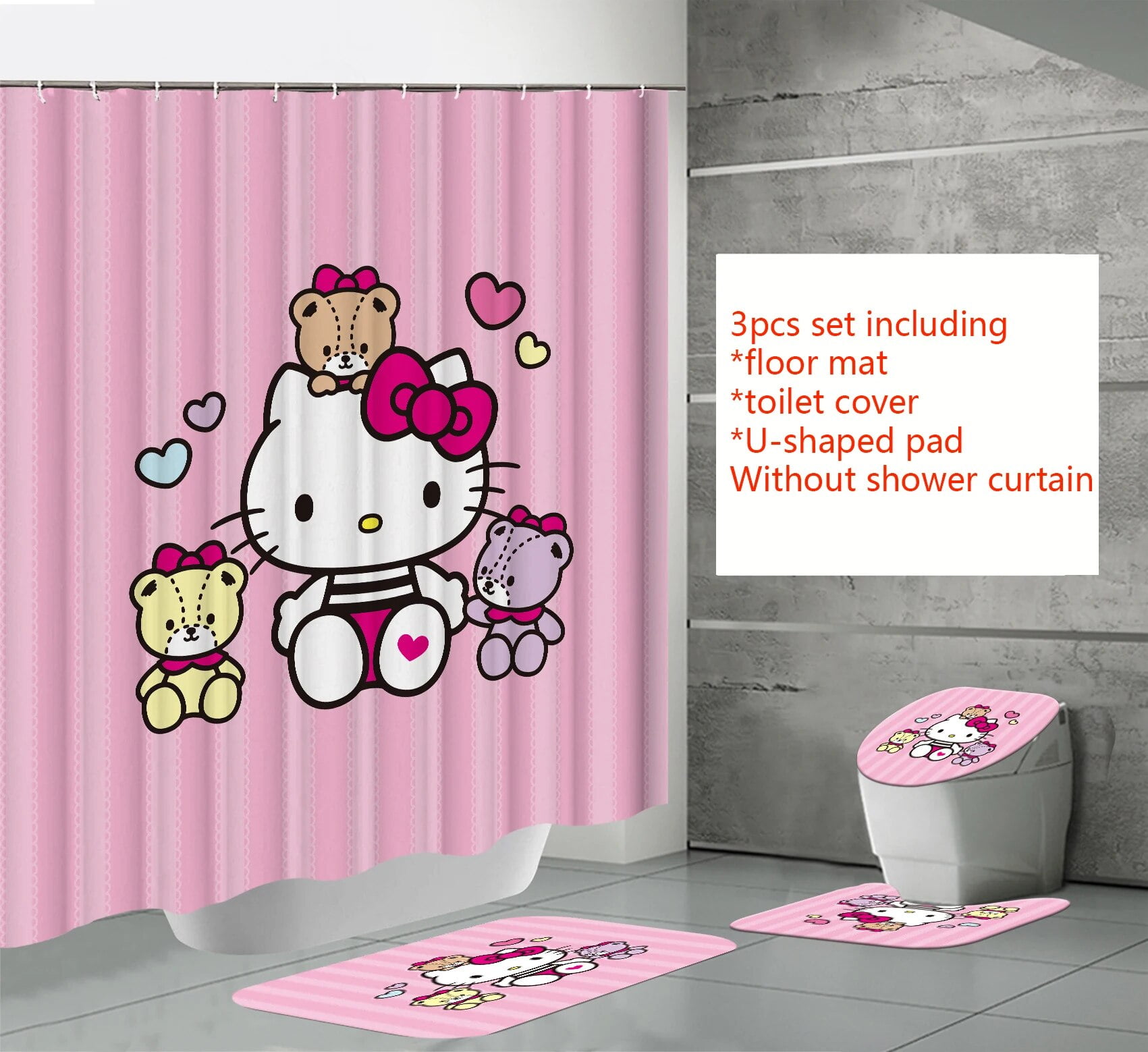 Sanrios Shower Curtain Anime Hello Kittys Kuromi Cartoon My Melody ...
