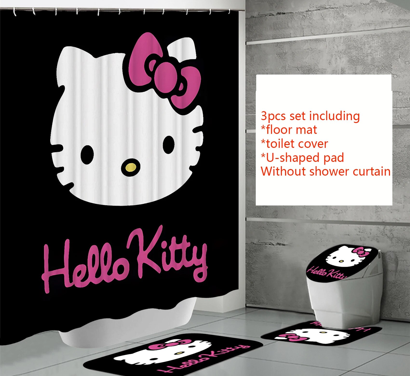 Sanrios Shower Curtain Anime Hello Kittys Kuromi Cartoon My Melody ...