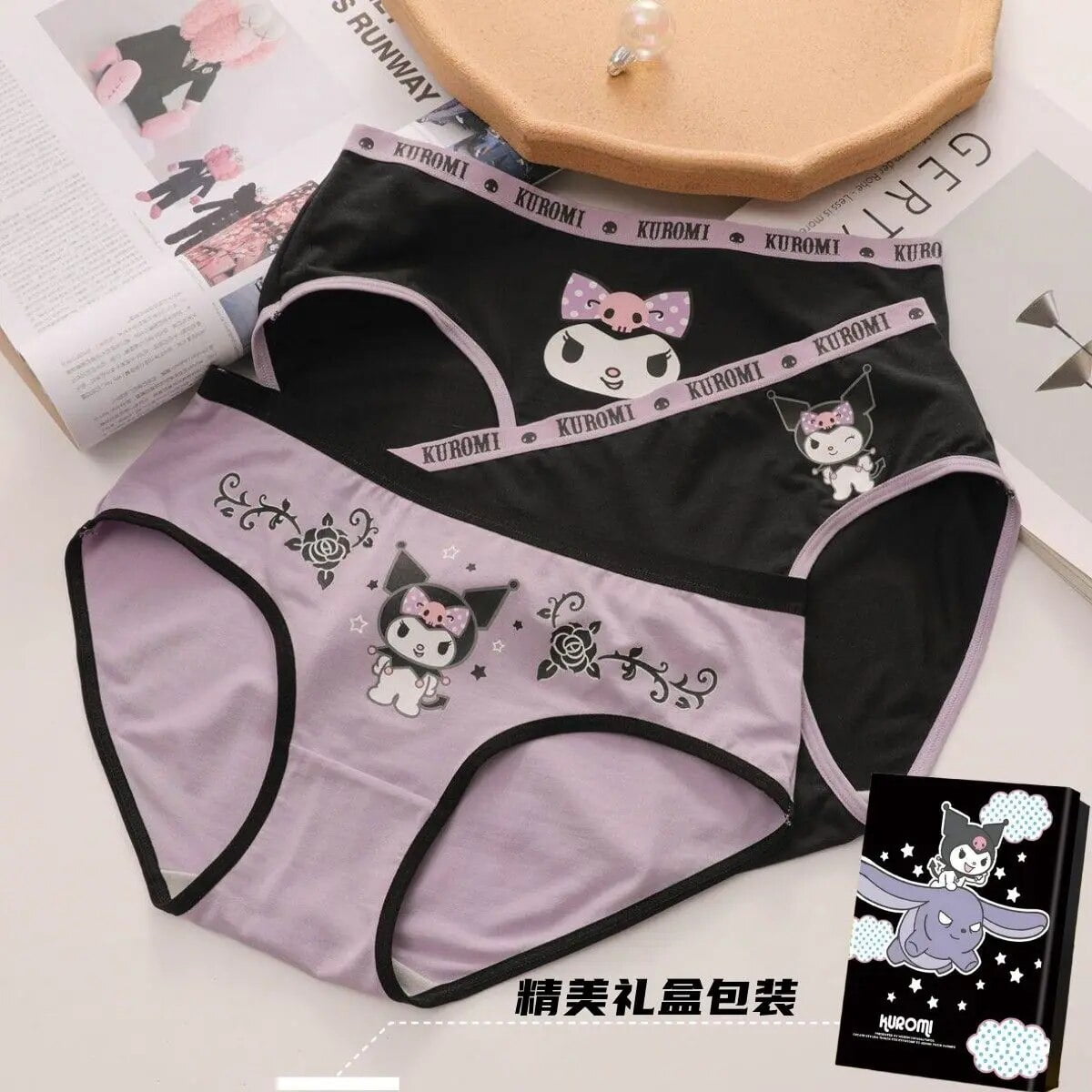 Sanrios Women Sport Panties Underwear Cute Anime Kuromi Cinnamoroll Print Girl Briefs Female