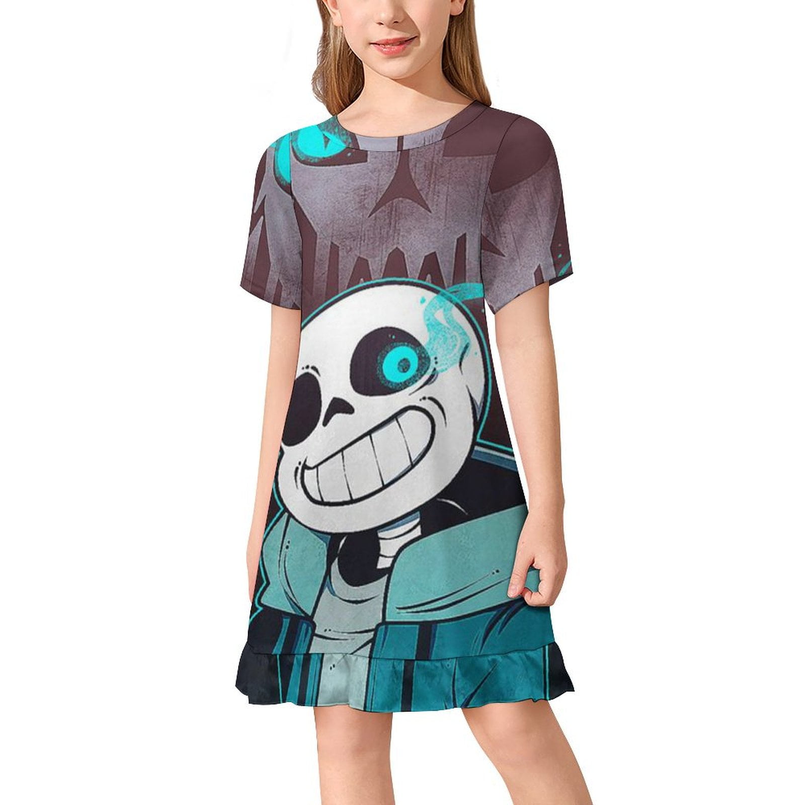 Sans Game Undertale Children's Short Sleeved Dress 3D Printed Classical ...