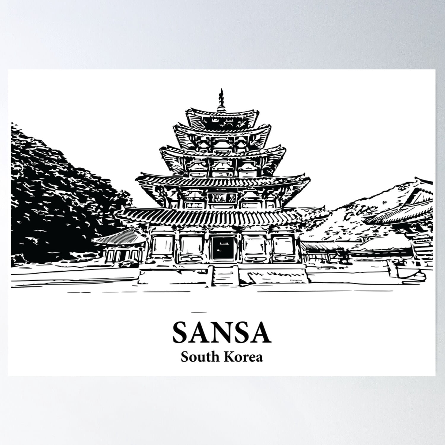 Sansa - South Korea Poster Wall Art, Modern Wall Decor, 24x36 UNFRAMED ...