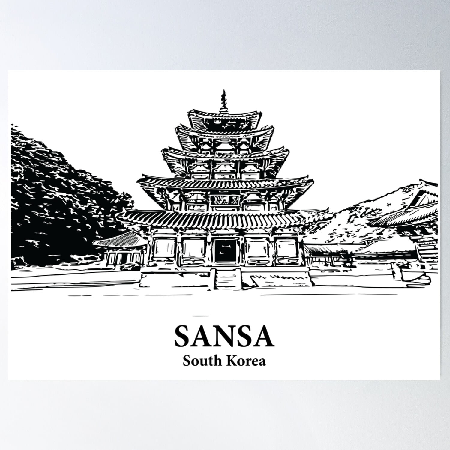 Sansa - South Korea Poster Wall Art, Modern Wall Decor, 8x12 UNFRAMED - Walmart.com