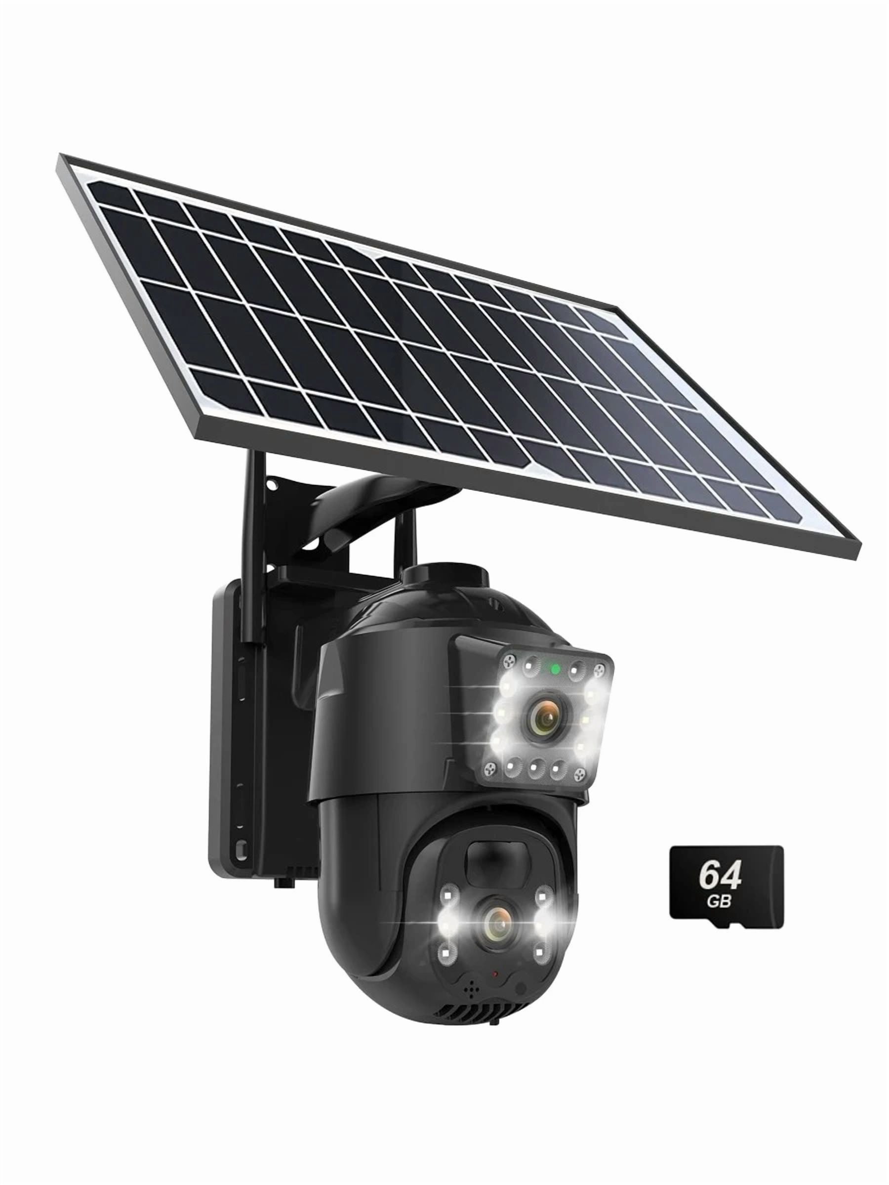 Sansco 8MP Solar Wireless Outdoor Security Camera: Dual Lens PTZ, PIR ...