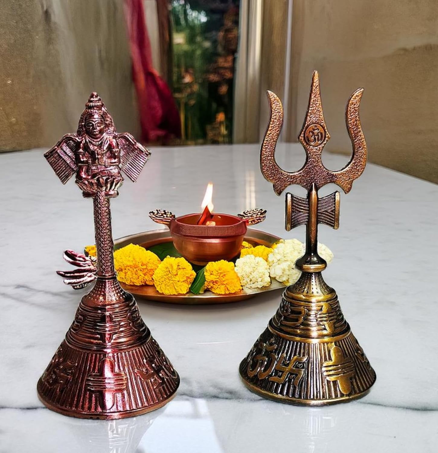 Sanskriti Decor presentsTrishul Symbol and Garud Pooja Bell Home and ...