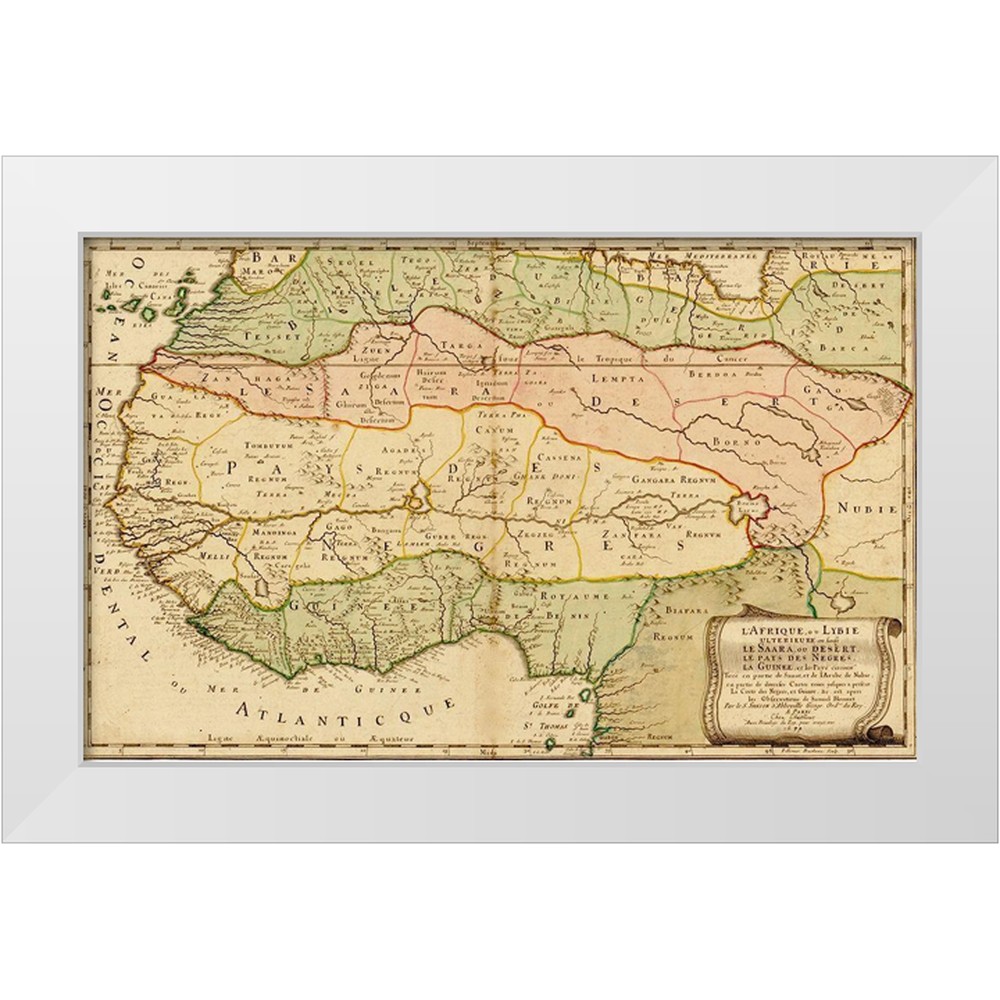 Sanson, Nicolas 18x13 White Modern Wood Framed Museum Art Print Titled ...