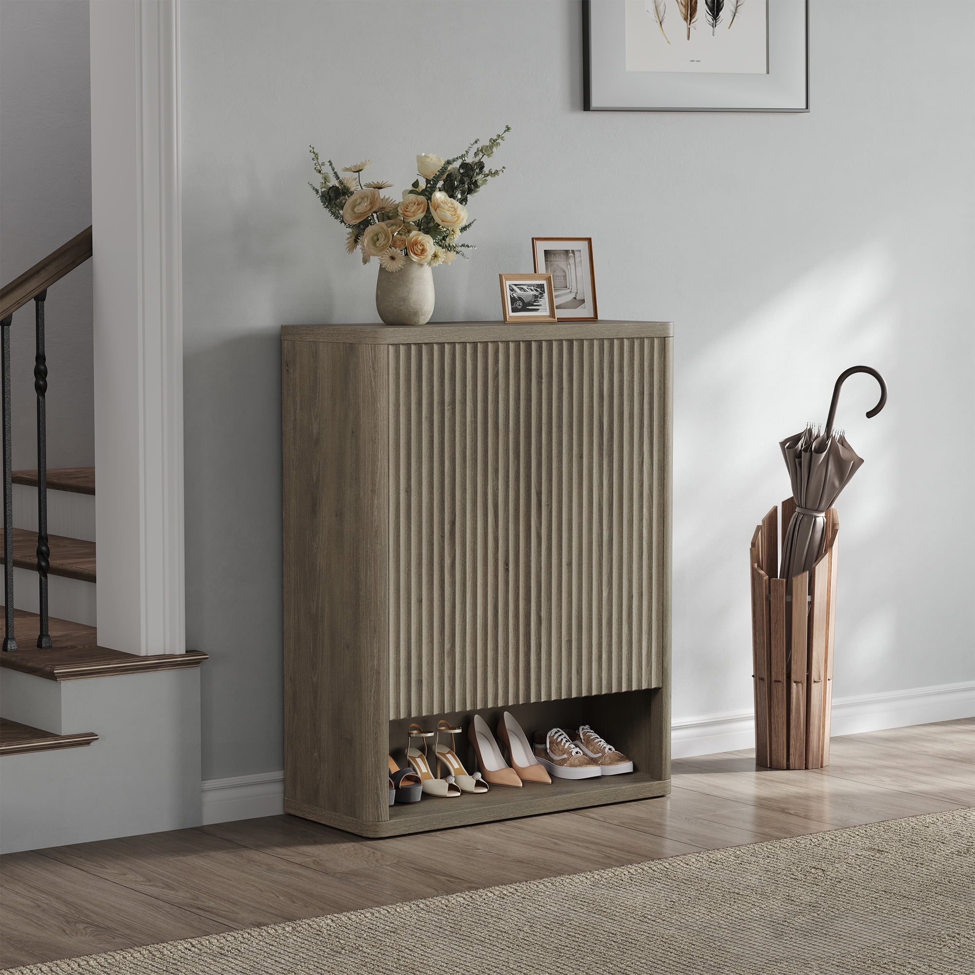 Sanspredet 44.9" Tall Shoe Storage Cabinet Modern Entryway Organizer ...