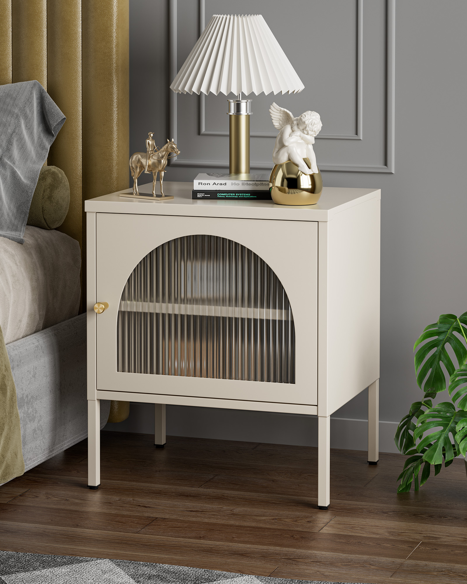 Costway Set of 2 Mini Night Stand 2 Layer 1 Drawer Bedside End Table ...