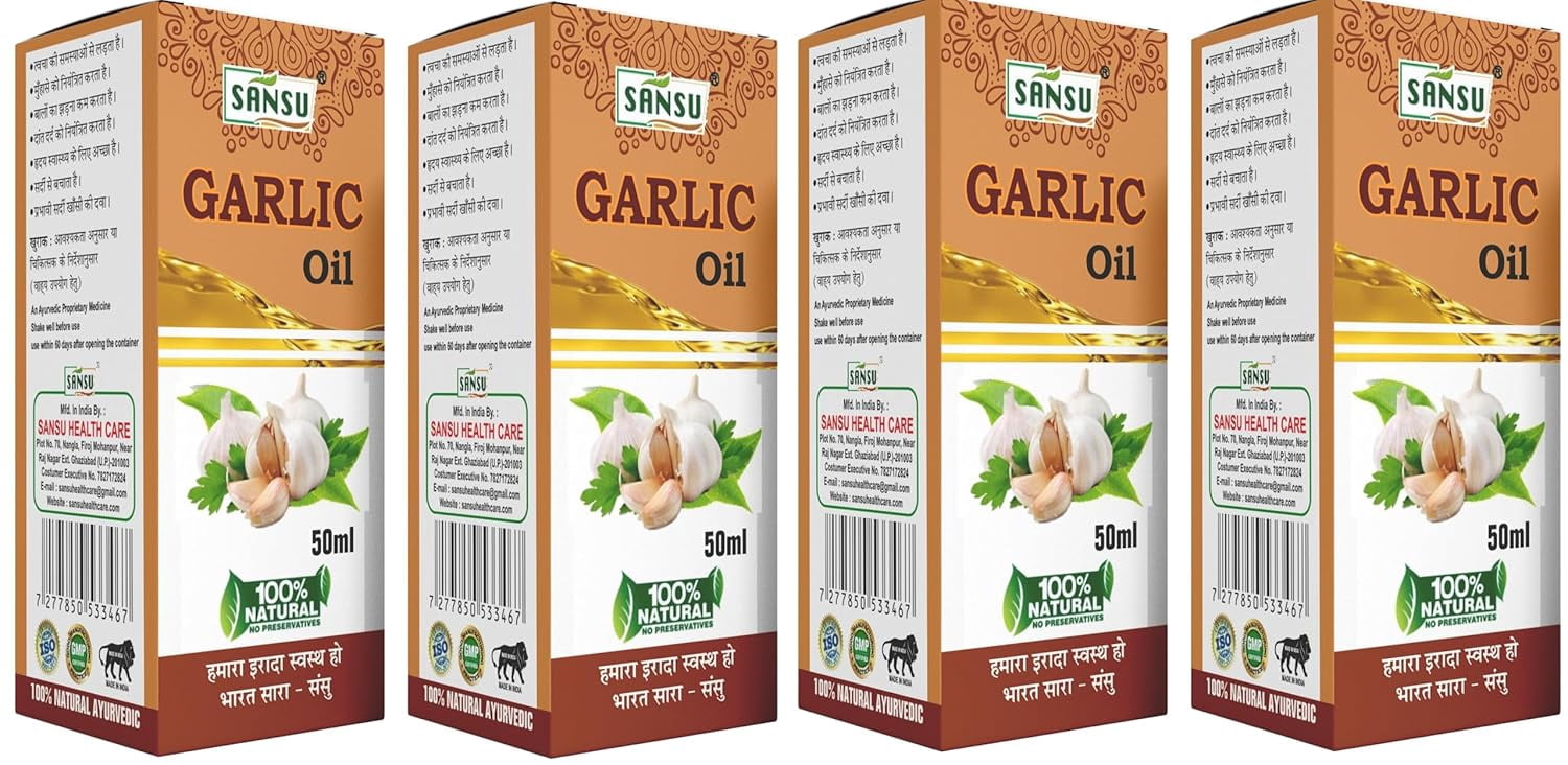 Sansu Garlic Ka Tail Lehsun Ka Oil Ayurvedic Natural Pure 50ml Pack of ...